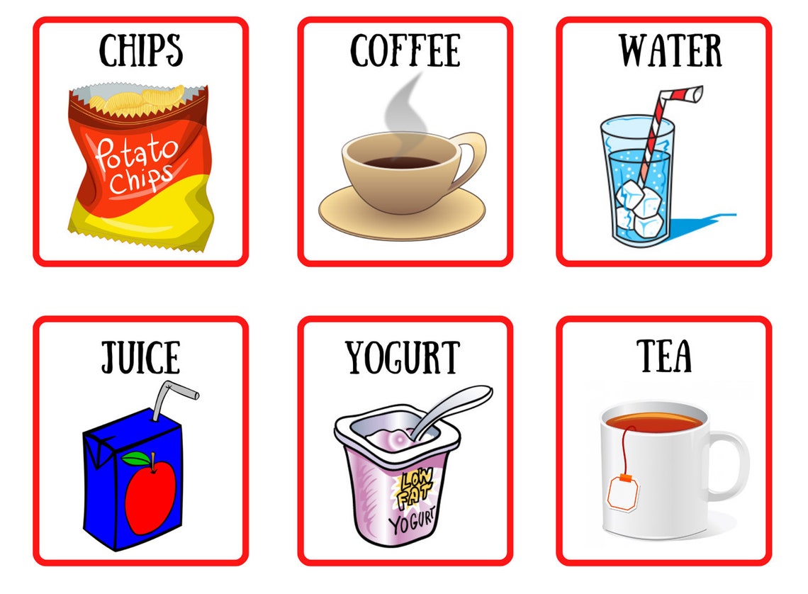 English Spanish Food Matching Flashcards Game 60 Cards With 60 Matching ...