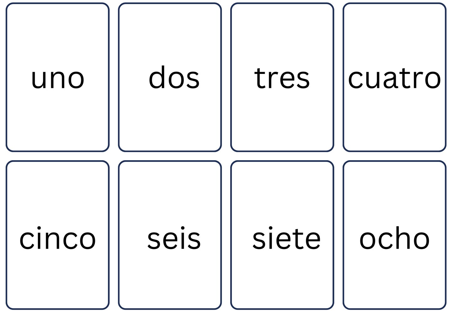 Numbers 1-20 and Colors English Spanish Flashcards 33 Matching Cards - Etsy