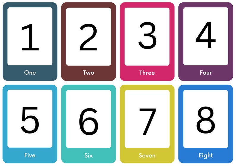 Numbers 1-20 and Colors English Spanish Flashcards 33 Matching Cards - Etsy