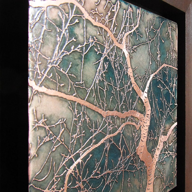 Copper Art, Etched Copper Japanese Cherry Tree, 8.5" or 11.5" Square ...