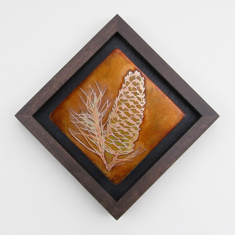 Copper Art Etched Pinecone Sugar Pine 5.75 Square - Etsy