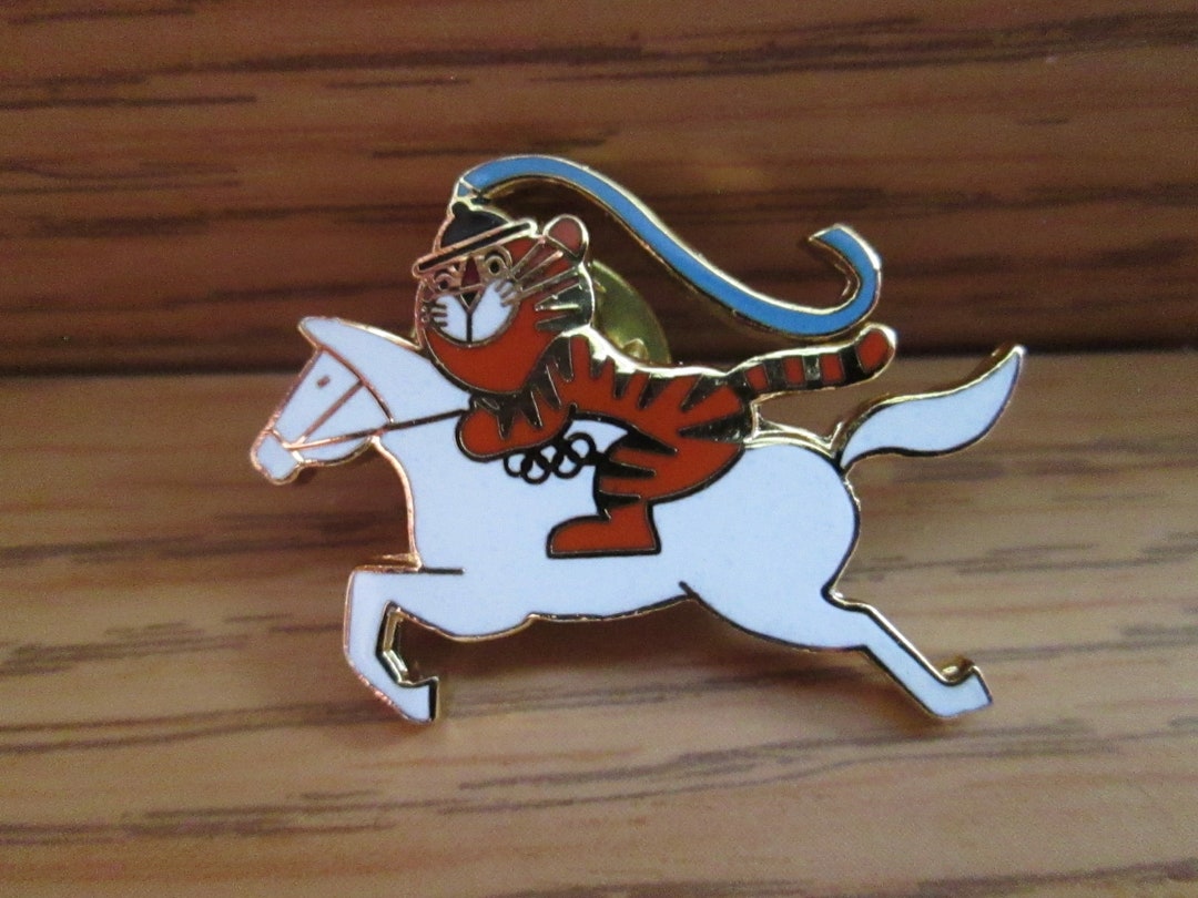 Equestrian Olympic Pin Official Mascot Hodori the Tiger Cub 1988 Summer ...