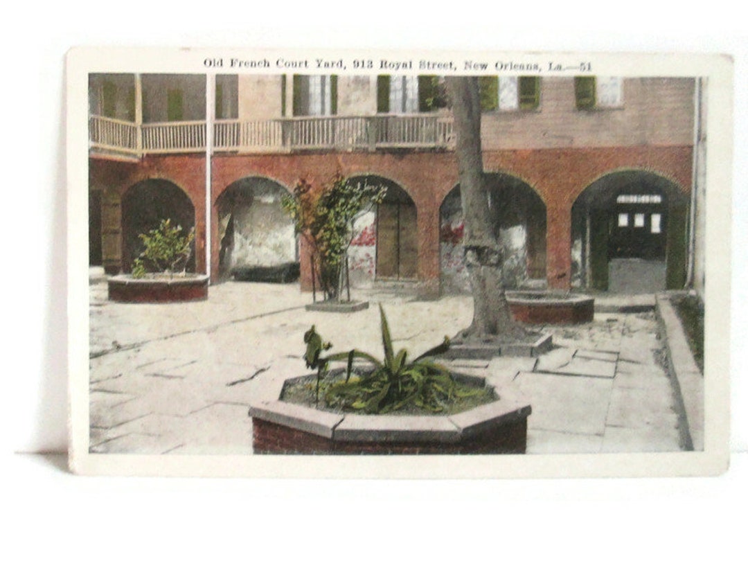 Old French Court Yard 913 Royal Street New Orleans Louisiana Pre Linen ...