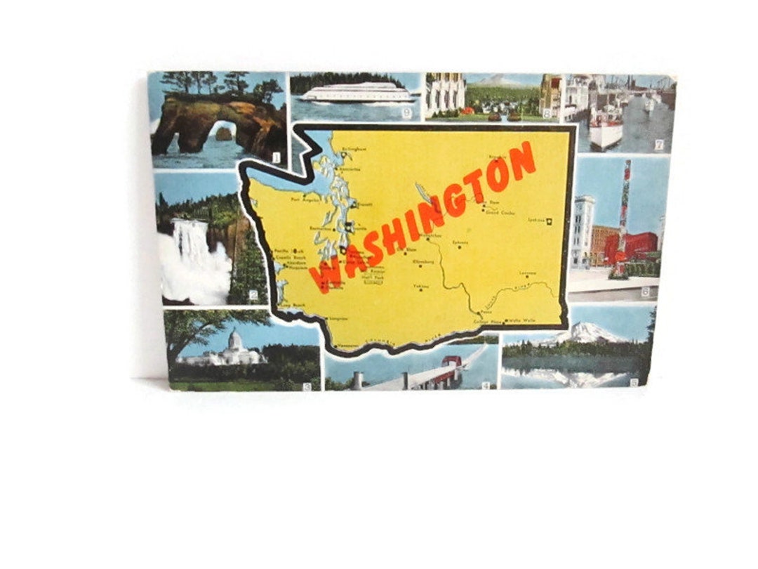 Vintage Washington State Postcard - Etsy