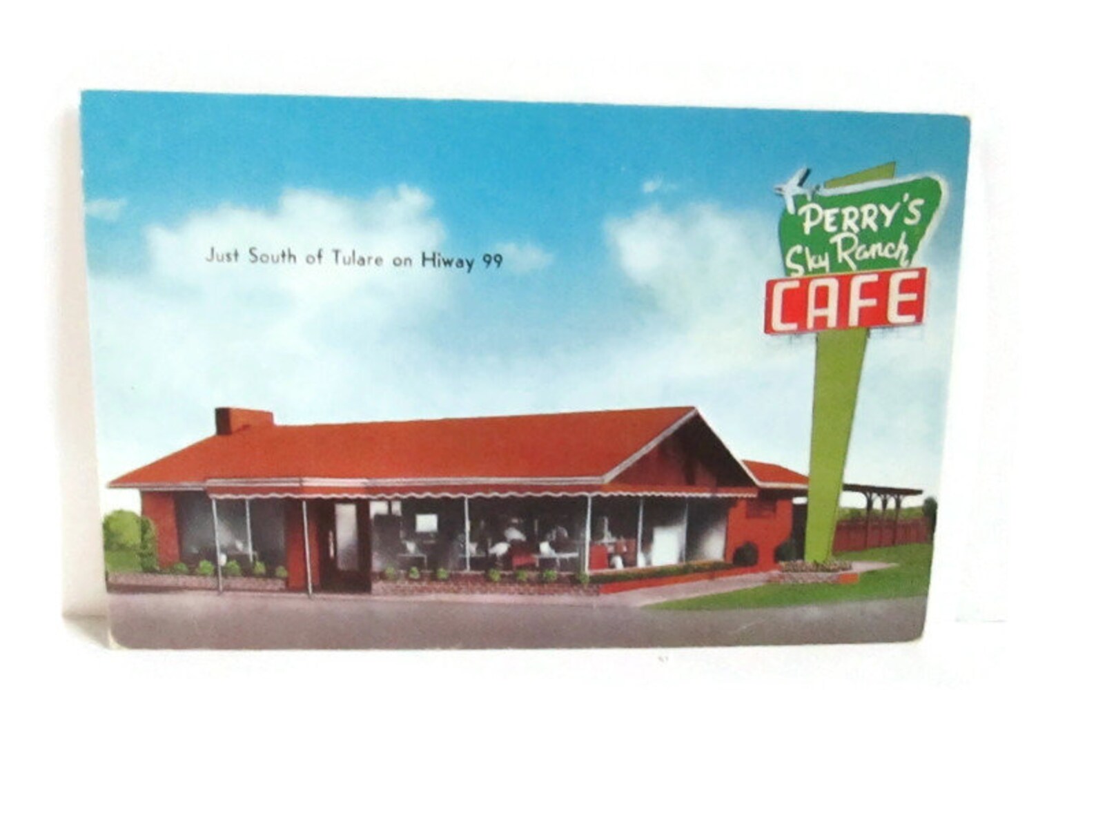 Vintage California Postcard Perry's Sky Ranch Cafe South of Tulare - Etsy
