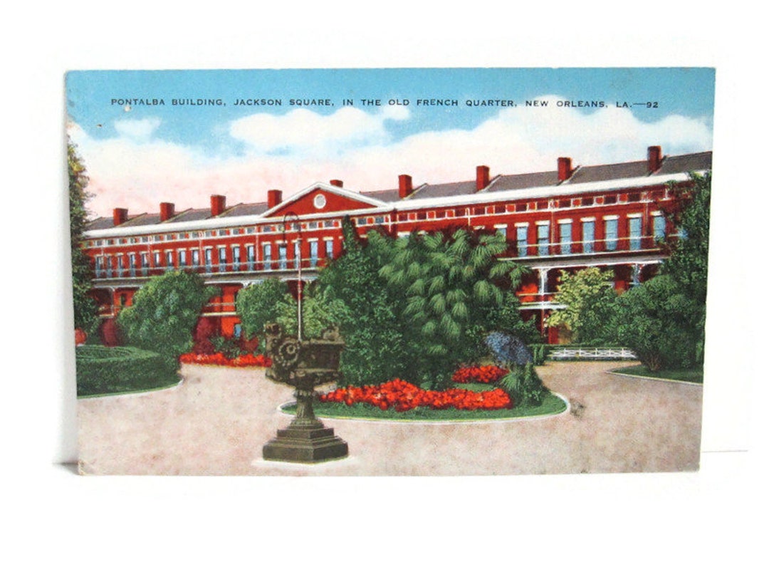 Vintage New Orleans Postcard Pontalba Building Jackson Square in the ...