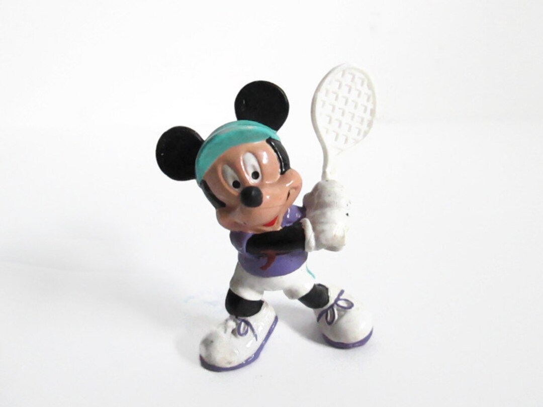 Vintage Mickey Mouse Figure Tennis Player Bullyland Miniature Toy Made ...
