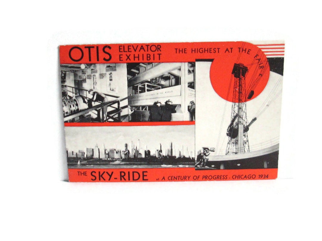 Chicago World's Fair Otis Elevator Exhibit the Sky Ride Vintage ...