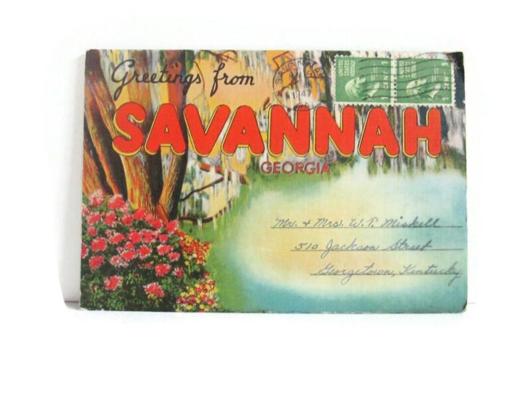 Greetings From Savannah Georgia Vintage Souvenir Folder 18 Views - Etsy