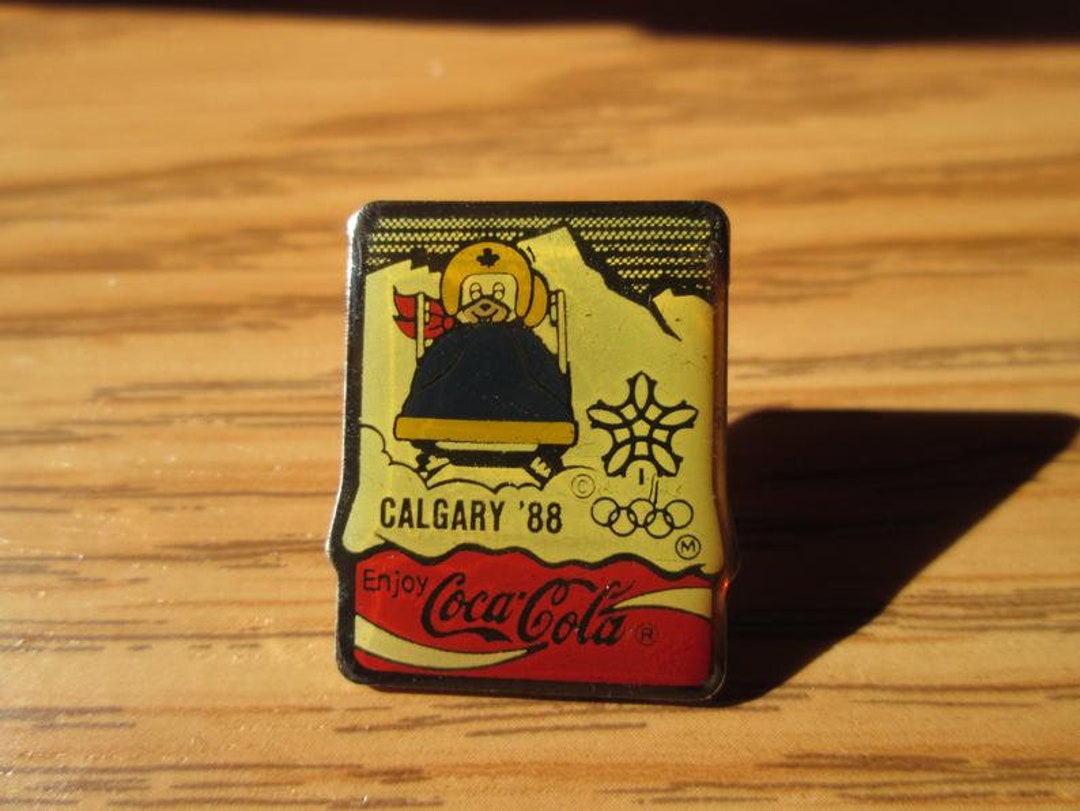 Vintage Bobsled Coca Cola Olympic Pin, Howdy the Polar Bear, 1988 ...