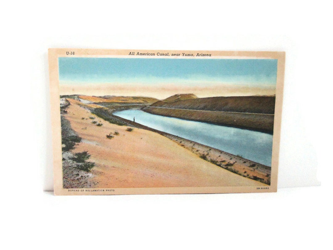 Vintage Yuma Arizona Linen Postcard All American Canal - Etsy