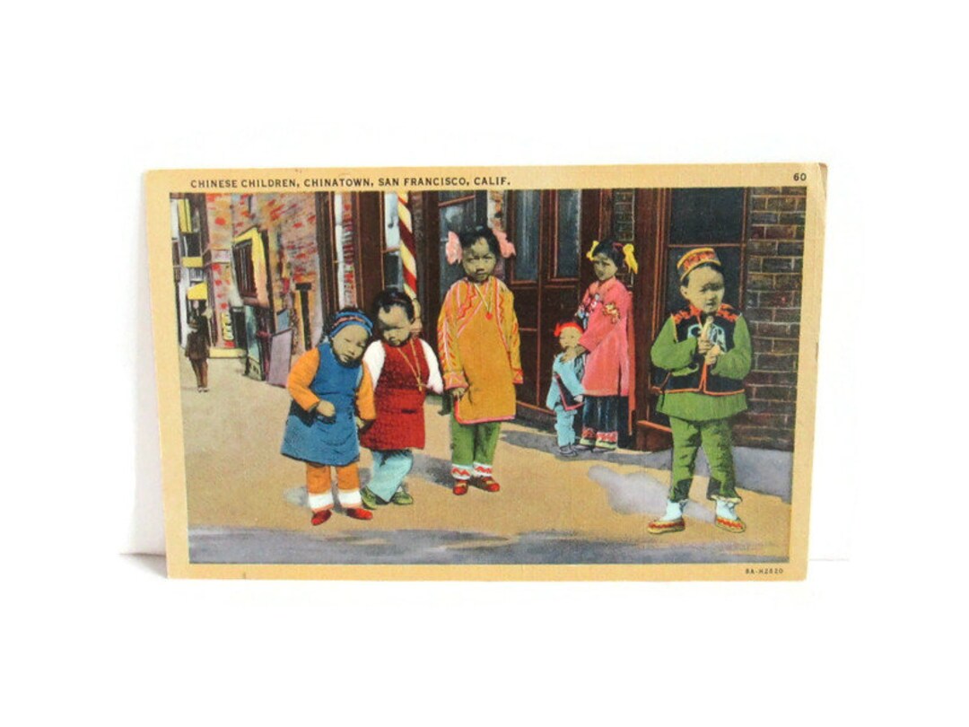 Vintage Chinatown Linen Postcard Chinese Children San Francisco ...