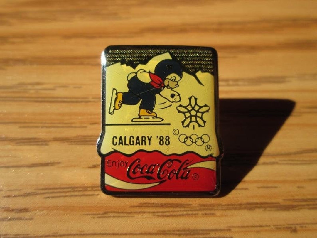 Speed Skating Coca Cola Olympic Pin, Mascot Howdy the Polar Bear ...