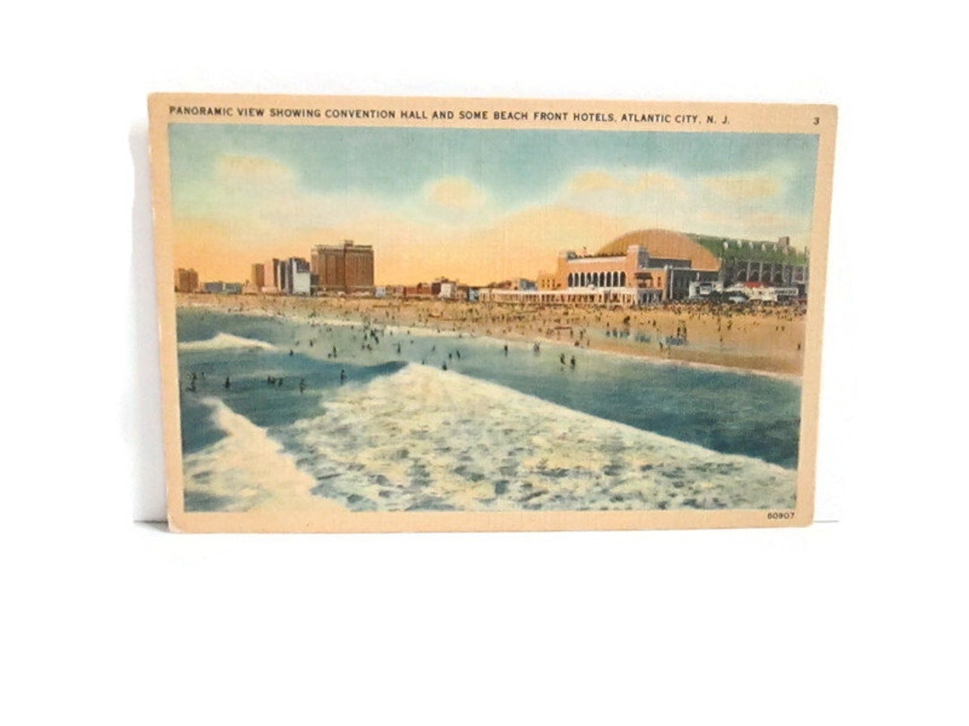 Vintage Linen Postcard Atlantic City New Jersey Panoramic View Showing ...