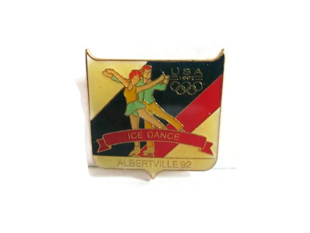 Ice Dancing Figure Skating Olympic Pin Vintage 1992 Albertville France ...