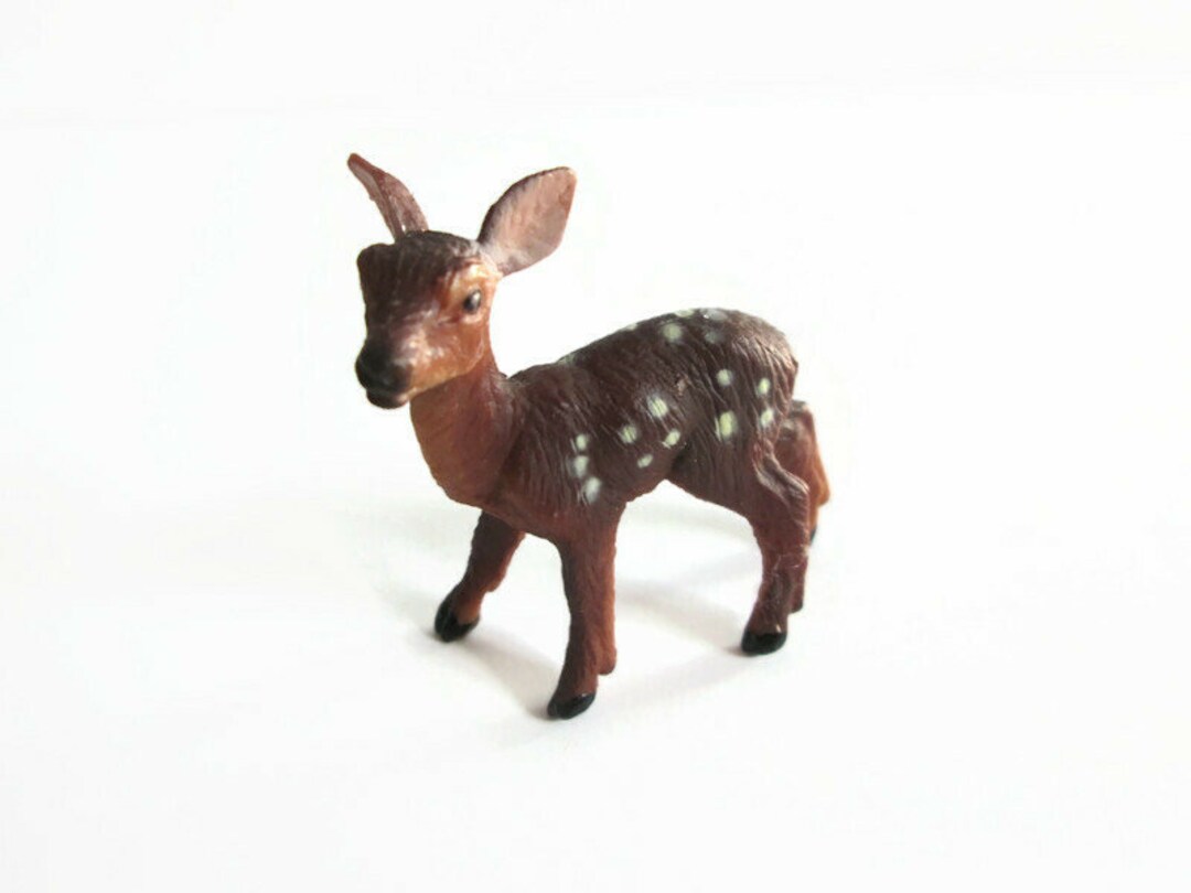 Vintage 1998 Fawn Baby Animal Miniature Figure, Safari Ltd., Miami FL ...
