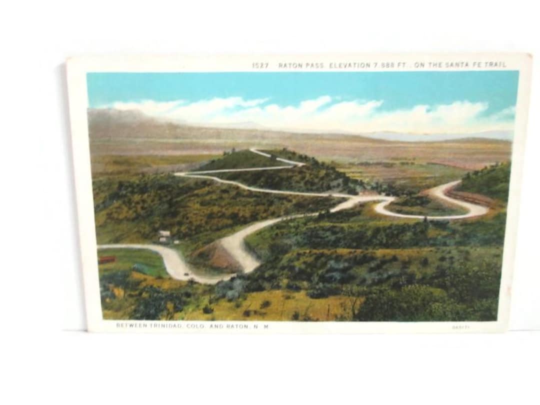 Vintage Pre Linen Postcard Raton Pass on the Santa Fe Trail Between ...