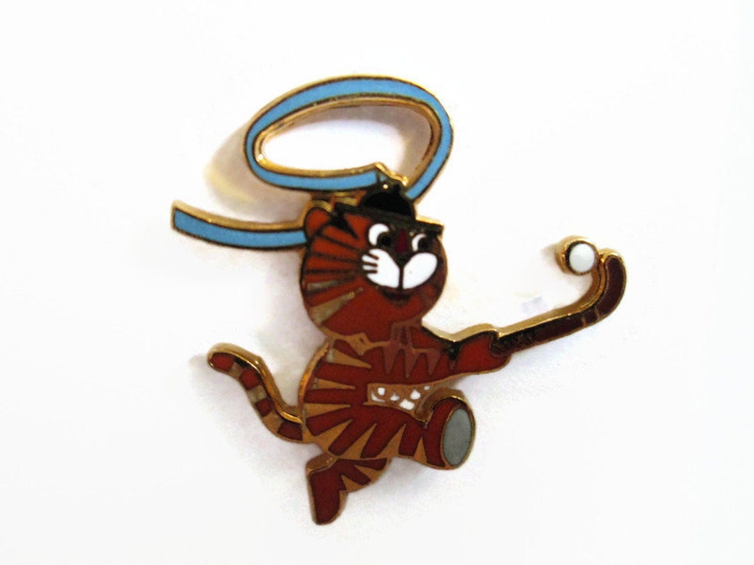 Vintage Field Hockey Olympic Pin, Official Mascot Hodori the Tiger Cub ...
