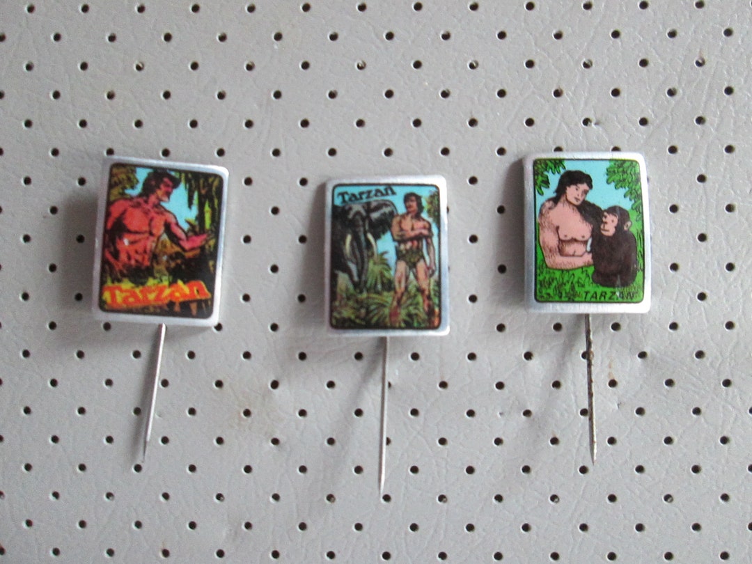 Three Vintage Tarzan Tiny Stick Pins or Straight Pins - Etsy