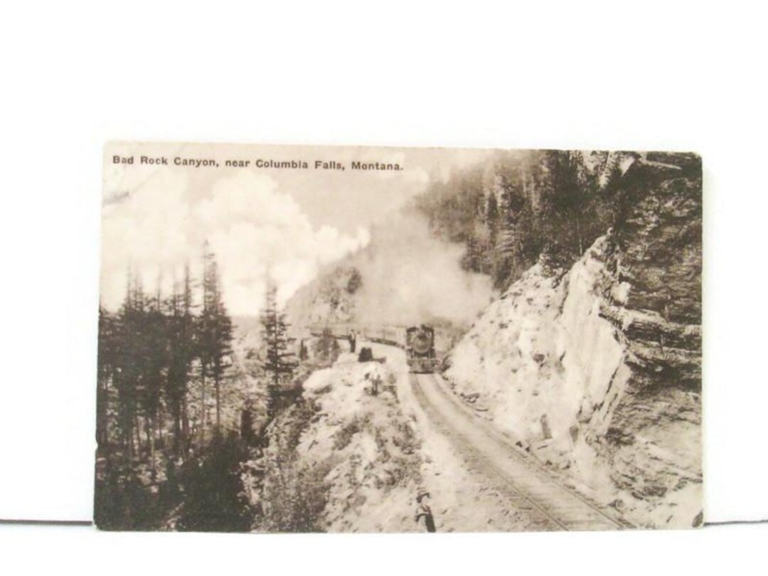 Antique Montana Postcard Bad Rock Canyon Near Columbia Falls - Etsy