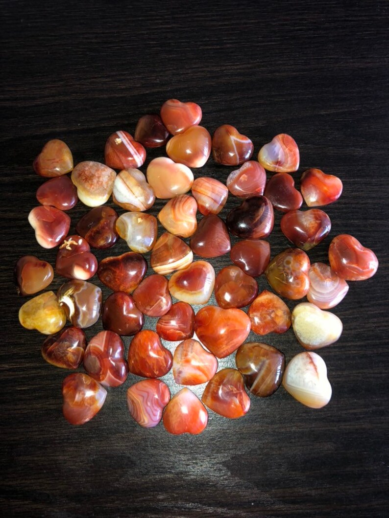 RED AGATE HEART Pocket Stone // Soothe // Rocks // Minerals | Etsy