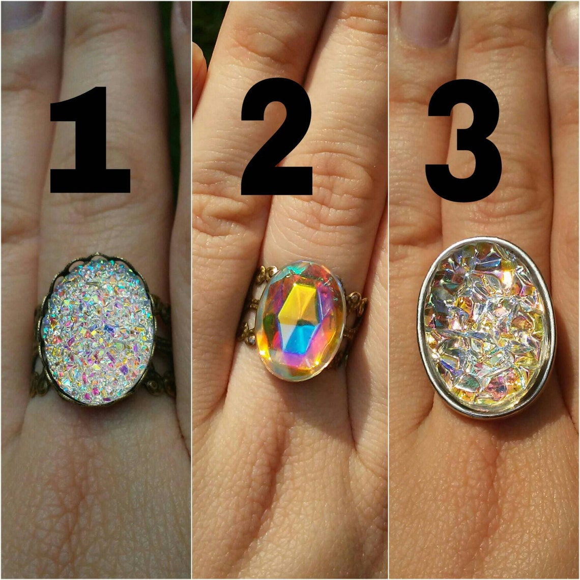 Unique Sparkle Rainbow Rings. 3 Different Styles to Choose - Etsy