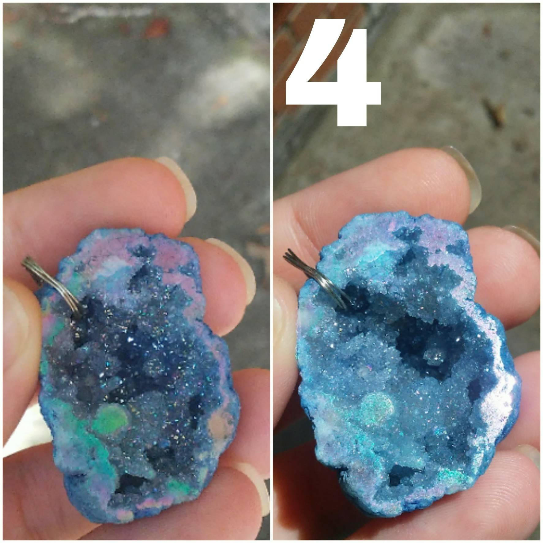Blue Geode Druzy Quartz Crystal Pendant Necklace. 5 Different Styles to ...