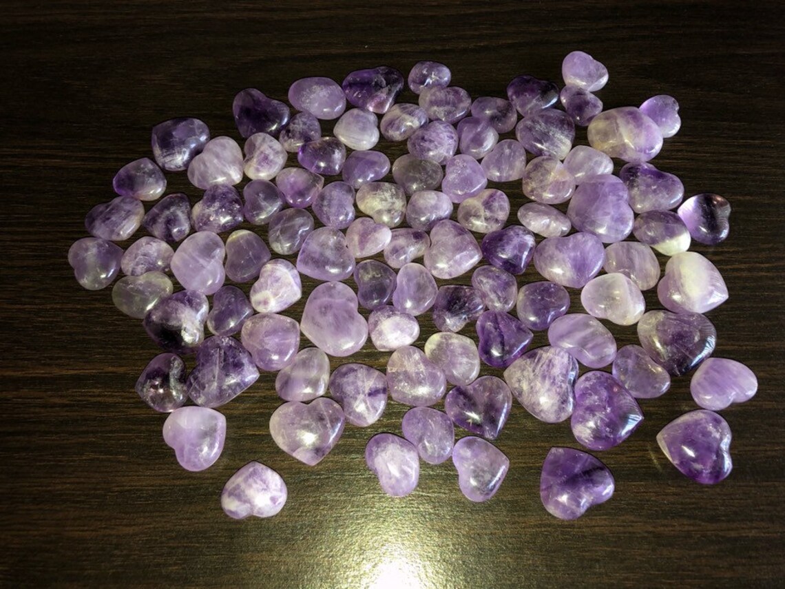 AMETHYST HEART Pocket Stone // Soothe // Rocks // Minerals - Etsy