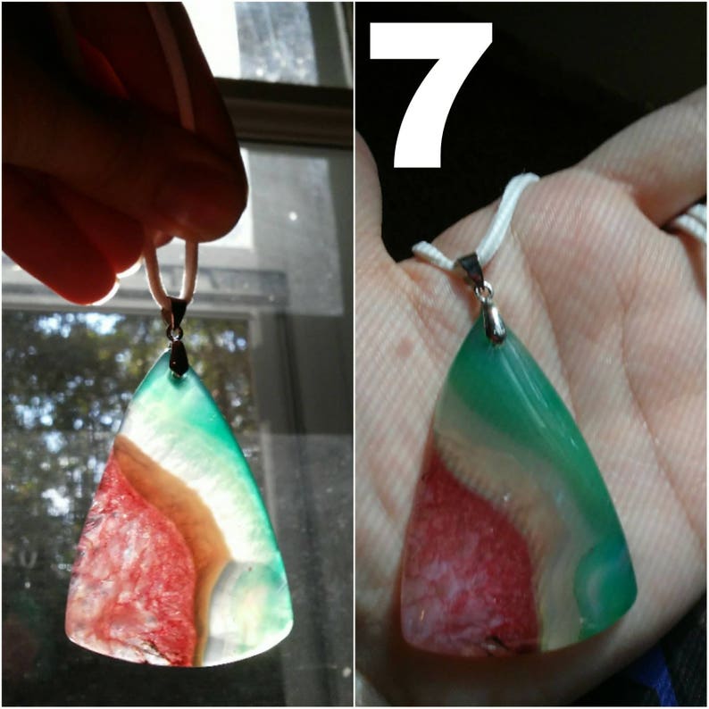 Gorgeous Watermelon Agate Geode Crystal Pendant Necklace. 10 Different ...