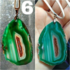 Gorgeous Watermelon Agate Geode Crystal Pendant Necklace. 7 Different ...