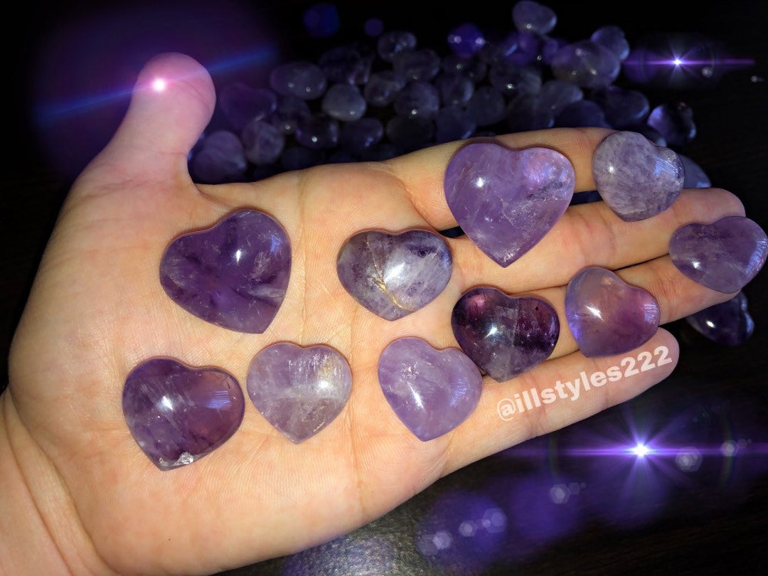 AMETHYST HEART Pocket Stone // Soothe // Rocks // Minerals - Etsy