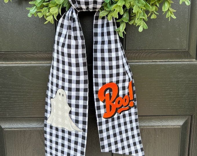 Halloween Ghost Wreath Sash, Boo Wreath Sash, Halloween Sash - Etsy