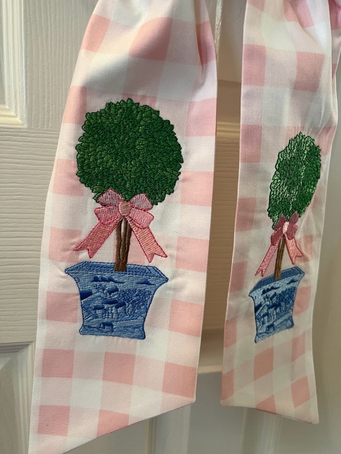 Spring Topiary Wreath Sash, Easter Wreath Sash, Topiary With Bow Wreath ...