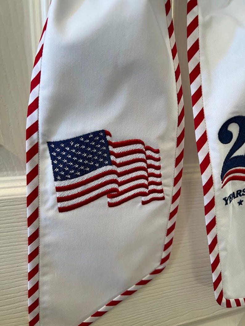 4th of July Wreath Sash, 250th Anniversary Wreath Sash, Patriotic Decor ...