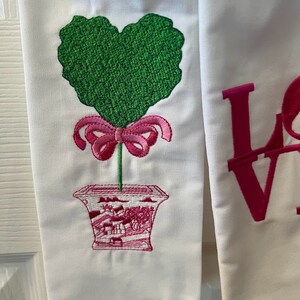 Valentine Topiary Wreath Sash, Heart Topiary Sash, LOVE Wreath Sash ...
