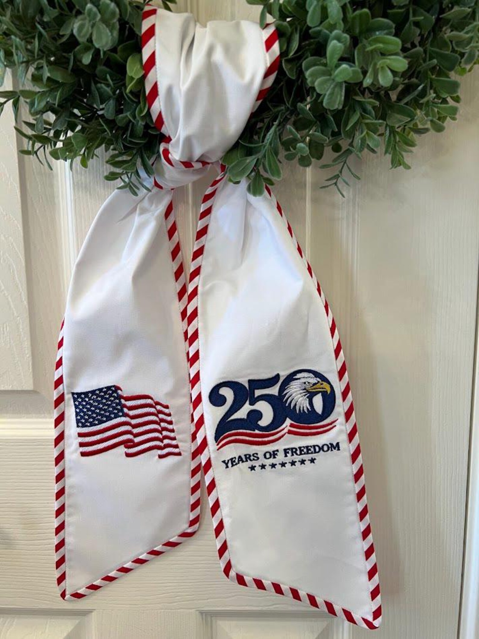 4th of July Wreath Sash, 250th Anniversary Wreath Sash, Patriotic Decor ...