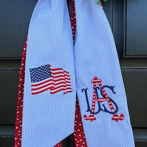 Patriotic Wreath Sash, Memorial Day Sash, 4th of July Wreath Sash - Etsy