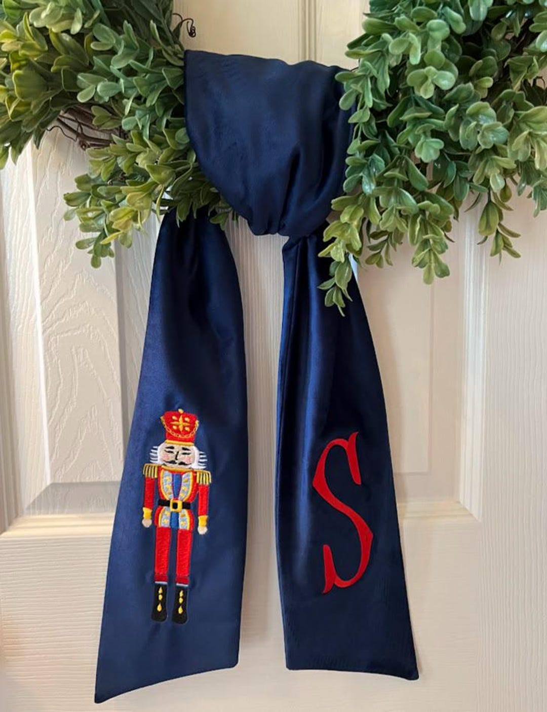 Christmas Nutcracker Wreath Sash, Christmas Wreath Sash, Velvet ...