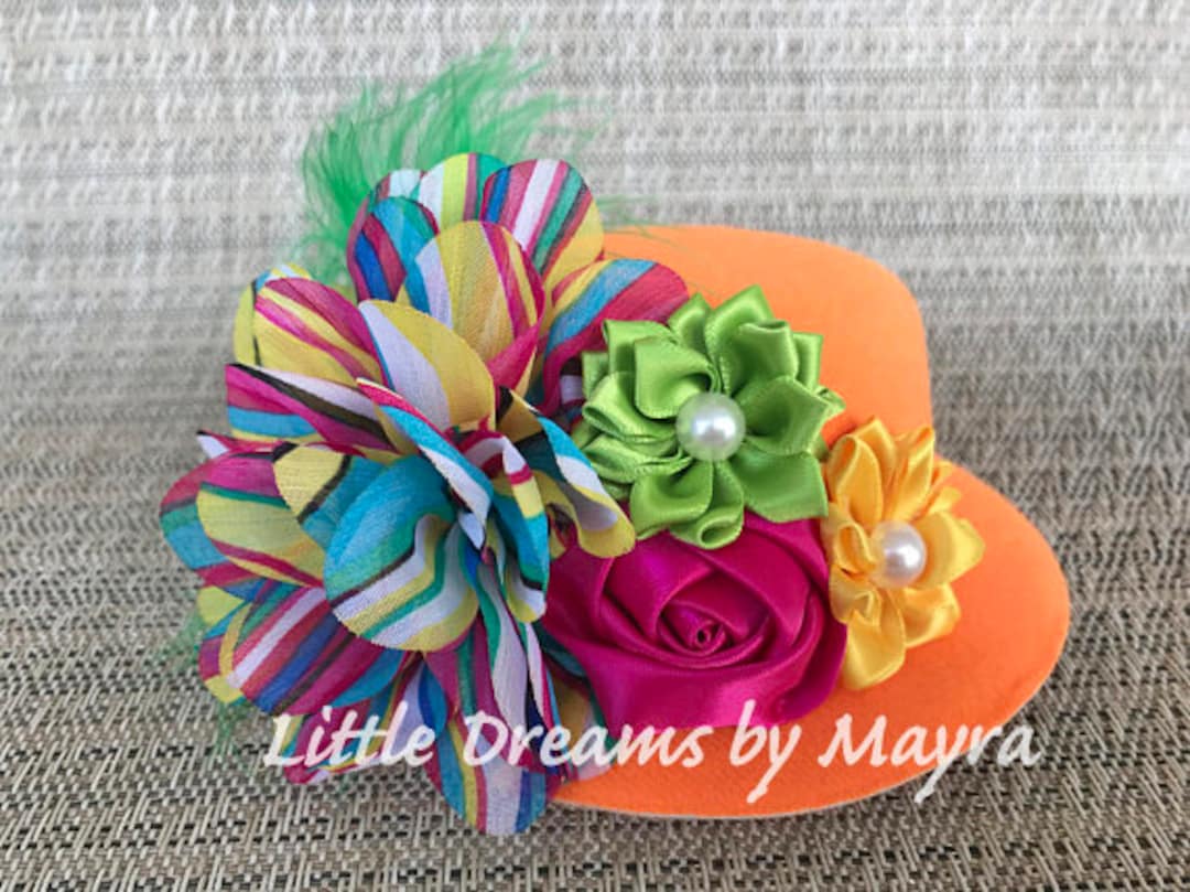 Clown Mini Top Hat, Burlesque Mini Top Hat, Circus Mini Hat Fits Any ...