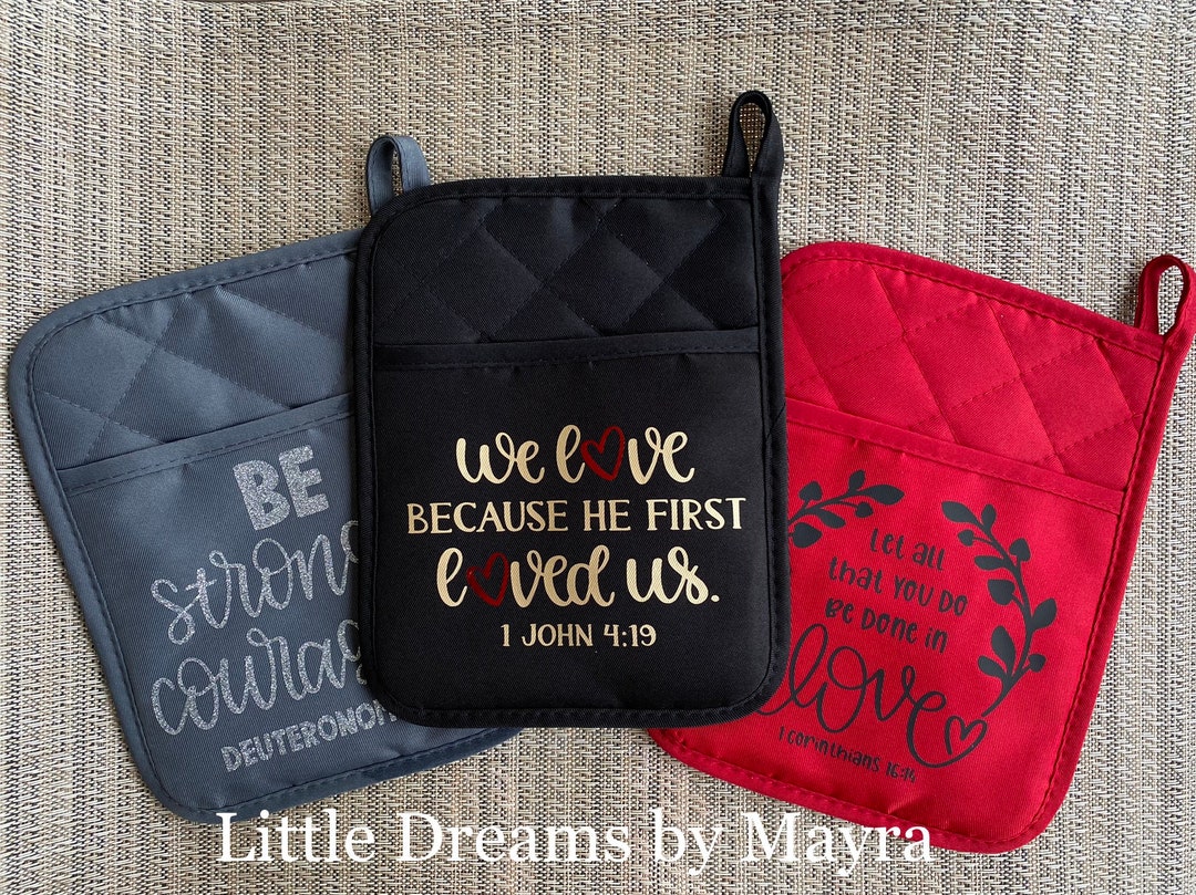 Pot Holder With Bible Verse, Personalized Potholder Kitchen Gift, House ...