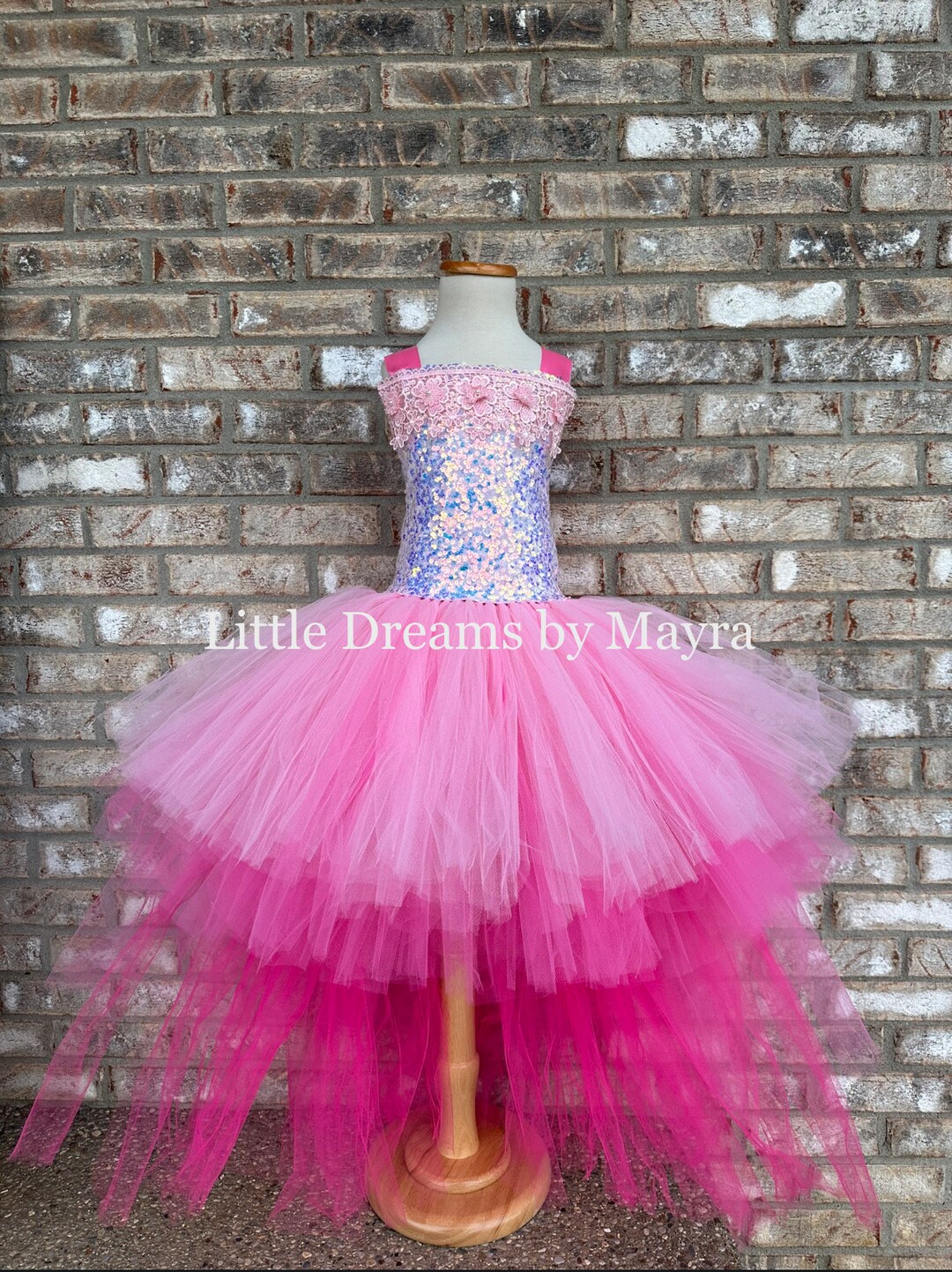 High Low Pink Tutu Dress, Shades of Pink Birthday Tutu Dress, Fairy ...