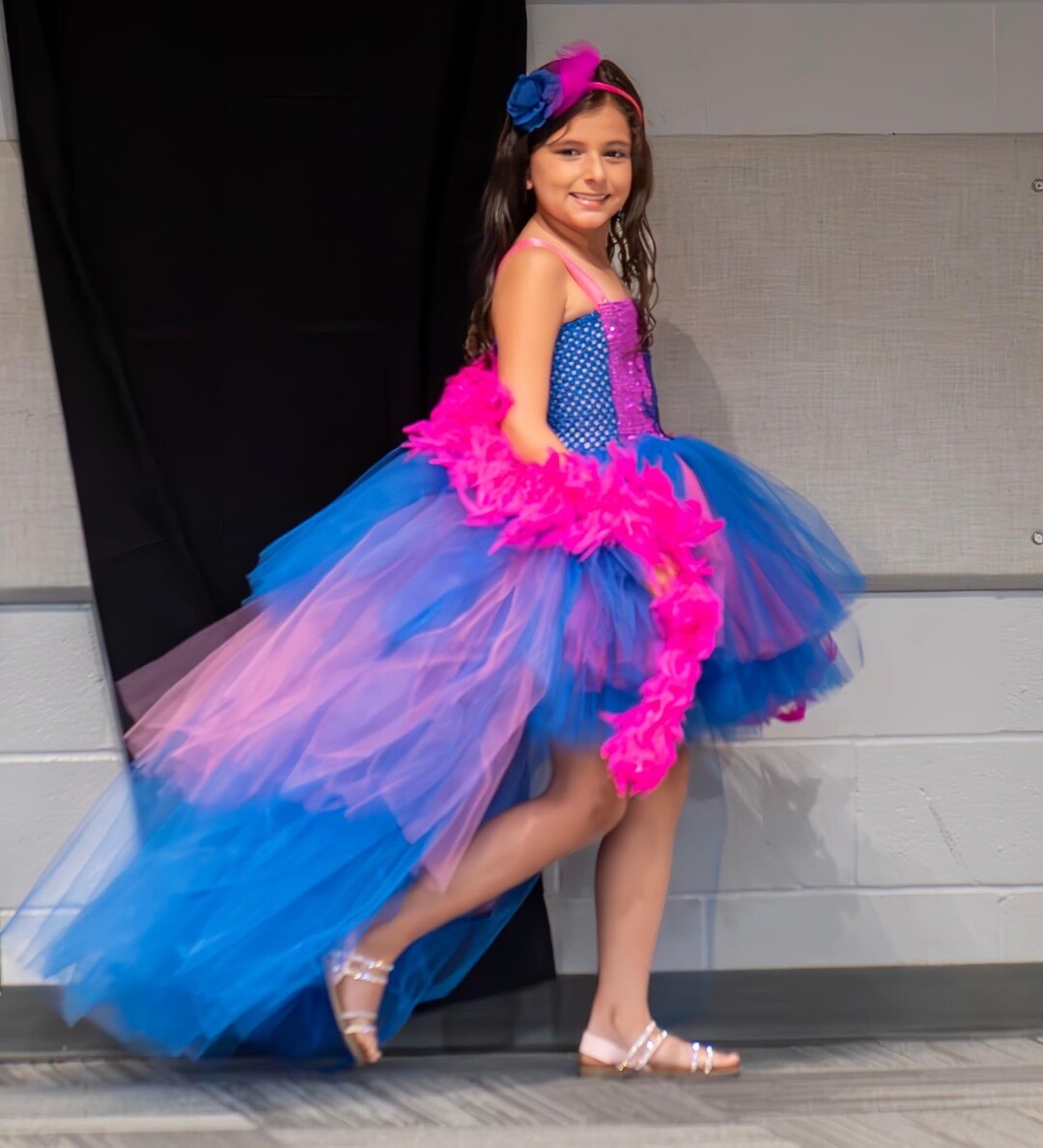 Fun Fashion Tutu Dress, Navy and Hot Pink Tutu Dress, High Low Tutu Dress Available in Size Nb ...