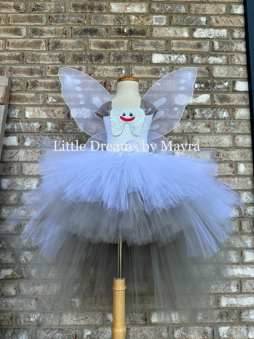 Tooth Fairy Inspired Dress With Wings and Hairpiece, Size Newborn to ...