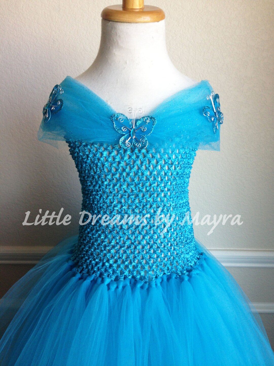 Blue Butterfly Tutu Dress, Princess Inspired Tutu Costume, Turquoise ...