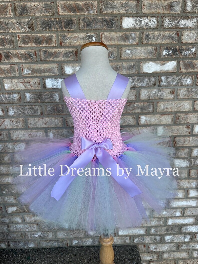 Pink and Lavender Tutu Dress With Tulle Headband, Pastel Tutu Dress ...