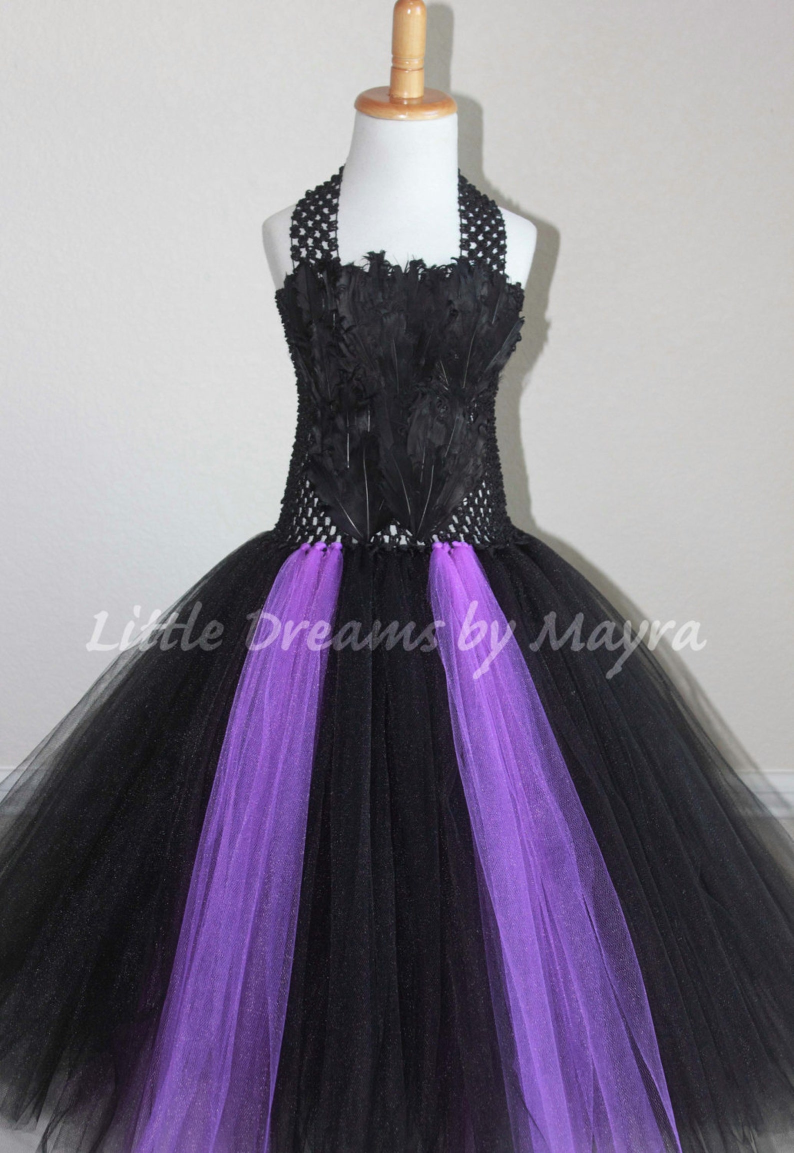 Gothic Tutu Dress With Feathers - Black Tutu Dress - Wicked Witch Tutu ...