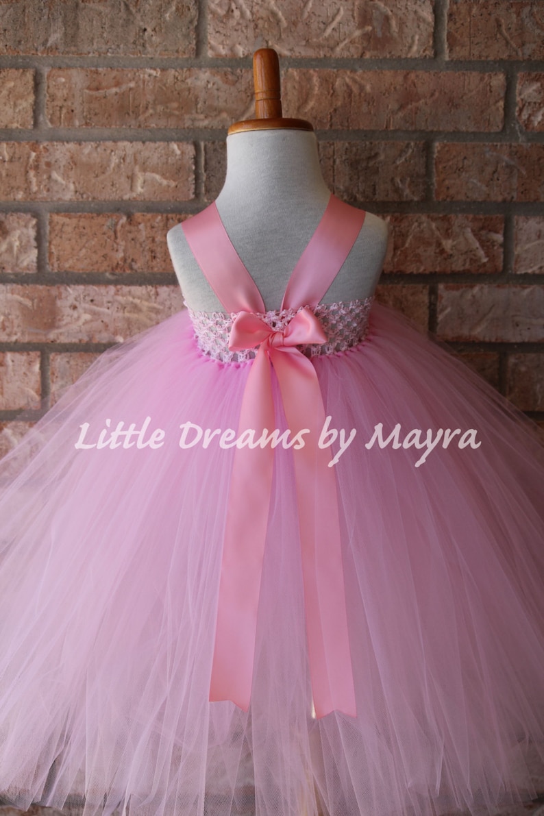 Pink puffy tutu dress and matching hairpiece Flower girl tutu | Etsy