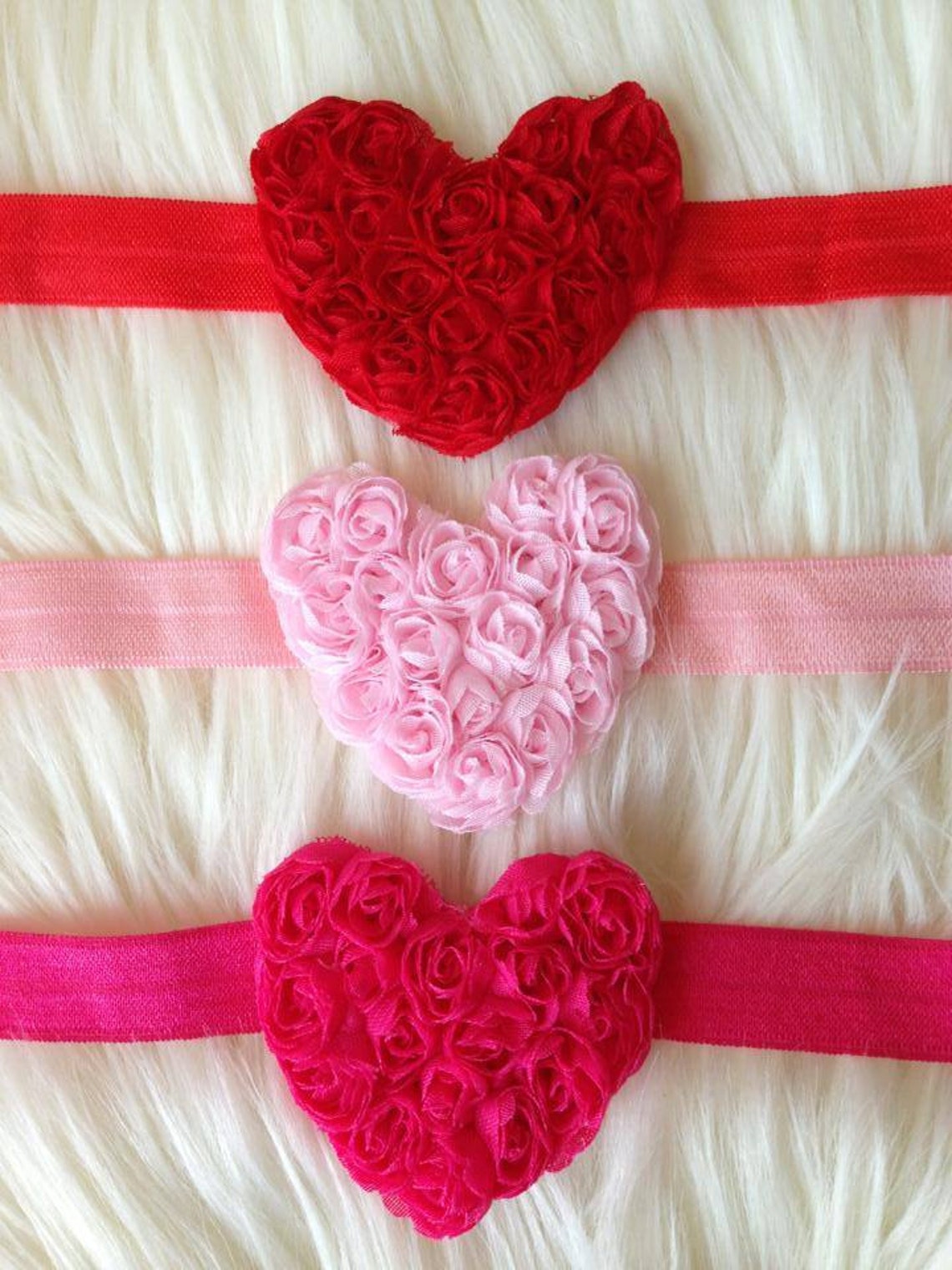 SALE Adorable Valentine Headband Red Pink or Hot Pink - Etsy