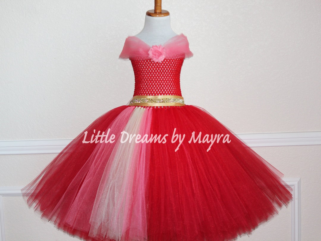 Red Tutu Dress, Latina Princess Inspired Birthday Dress Size Nb to ...