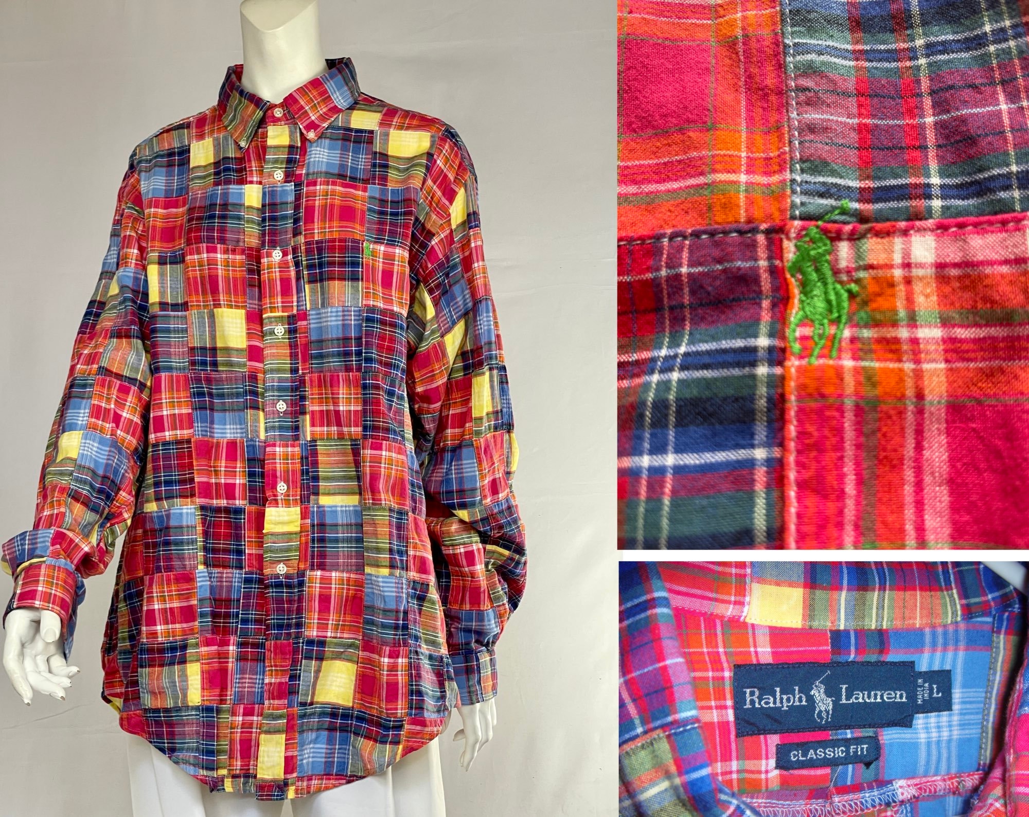 Ralph Lauren Patchwork Shirt for Men or Women. 3 Individual - Etsy